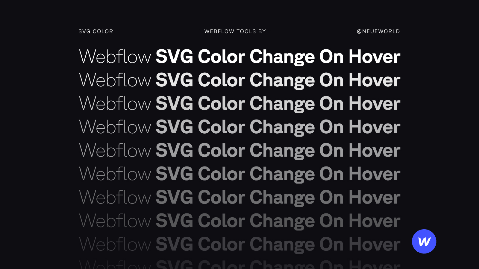 Change Color of SVG on Hover - WebFlow Tools by Neue World